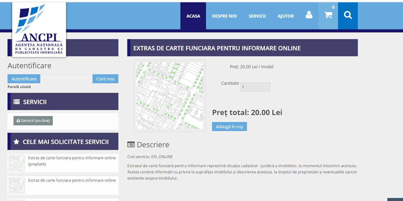 Extras carte funciara – Cadastru, Proiectare, Expertize MLPAT